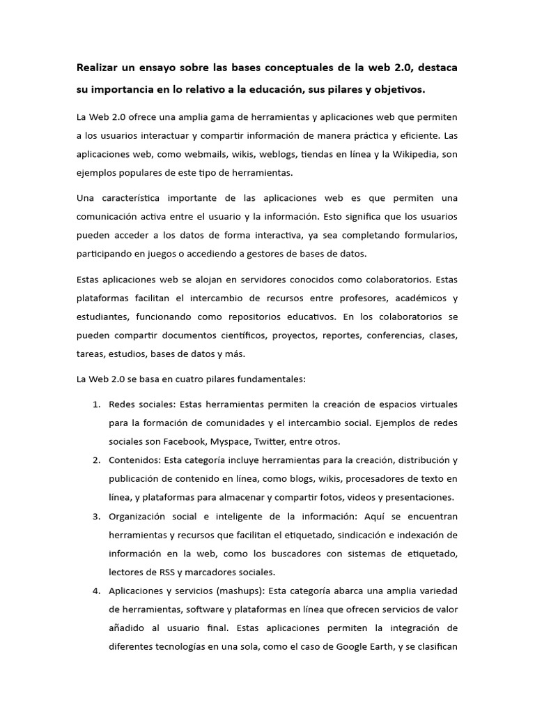 Herramientas de La Web 2.0 Aplicadas A La Educación | PDF | web 2.0 | Internet
