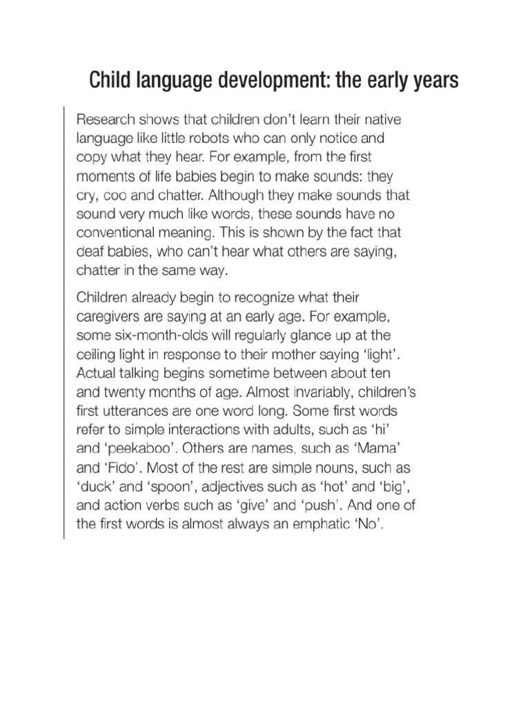 Child Language Development - TFNG | PDF