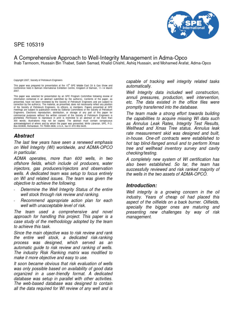 WI Risk Assessment | PDF | Petroleum Reservoir | Barrel (Unit)