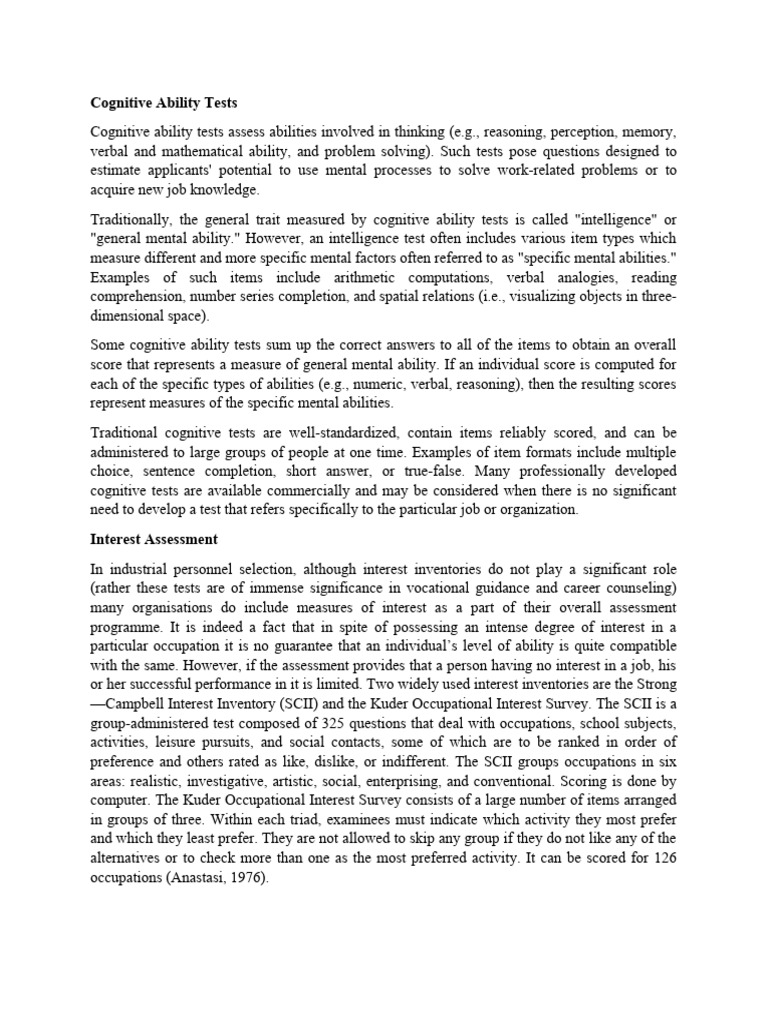 Unit II Psychological Test | PDF | Cognition | Psychology