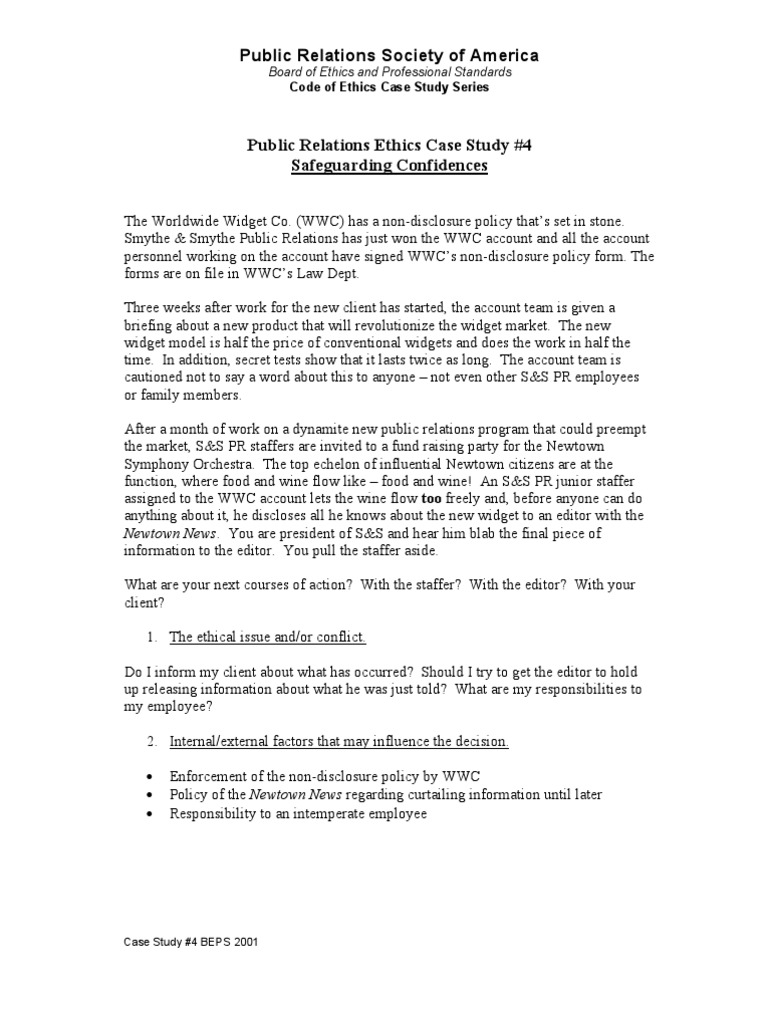 Pr Study Case | Public Relations | Confidentiality | Free 30-day Trial ...