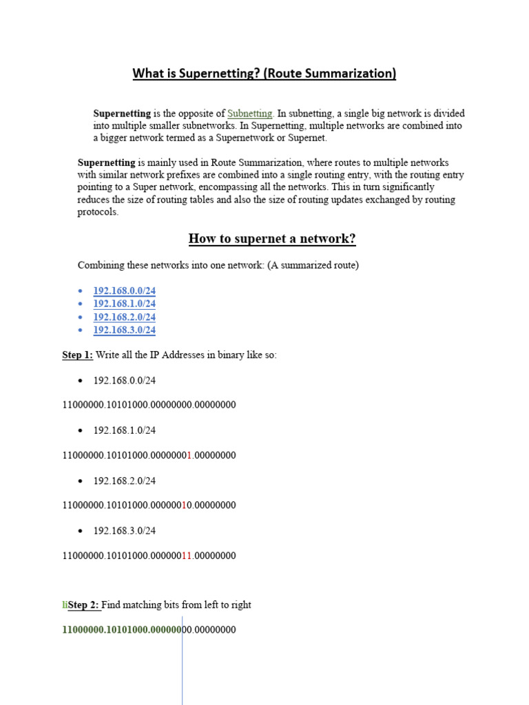 How to Supernet-Cisco | PDF