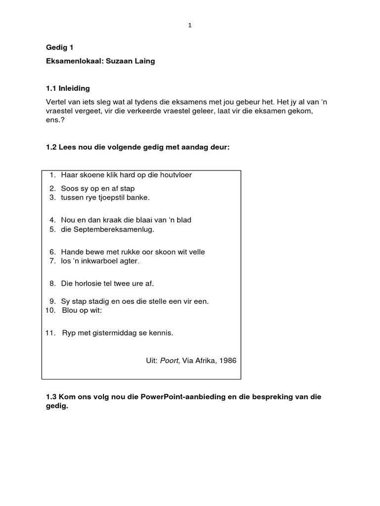 5 Gedigte Vir Hersiening | PDF