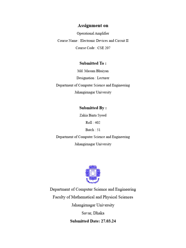 Assignment Front | PDF