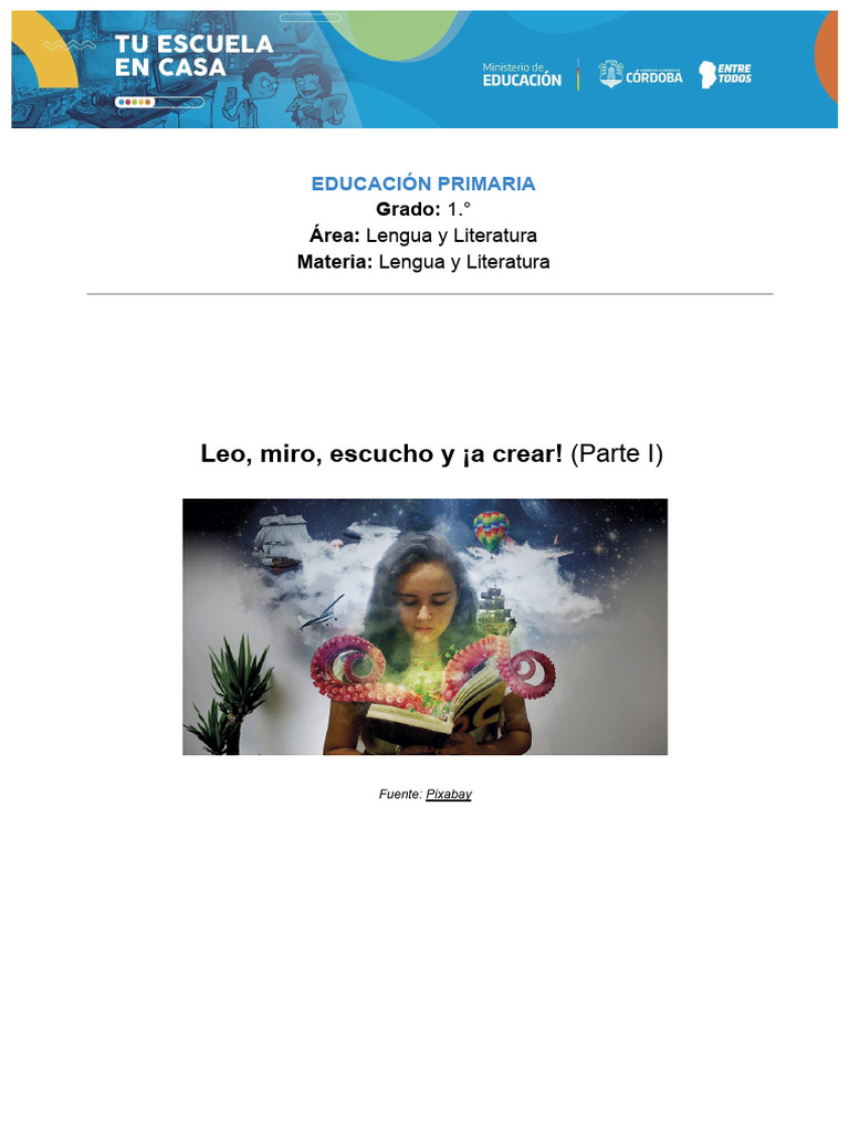 Secuencia Leo, Miro, Escucho ¡Y A Crear! (Parte I) Lengua y Literatura ...