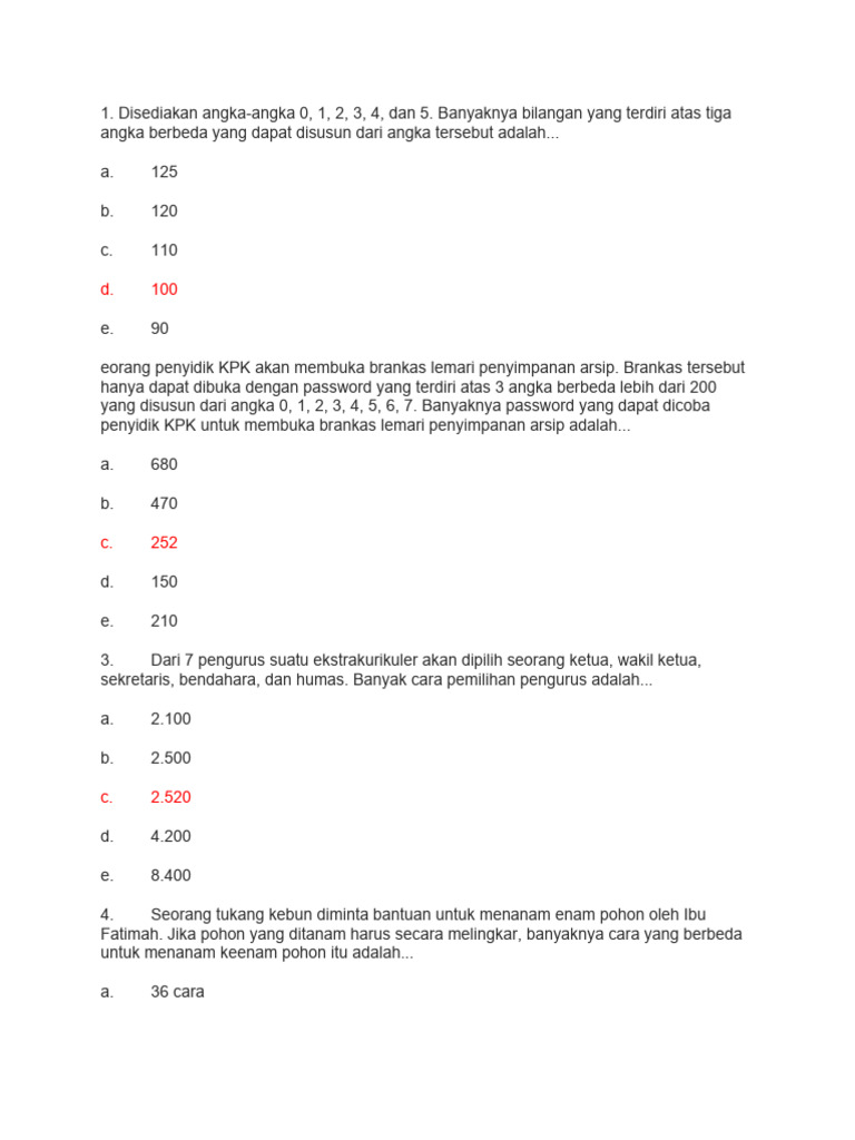Pat MTK Kelas Xi | PDF | Olahraga & Rekreasi