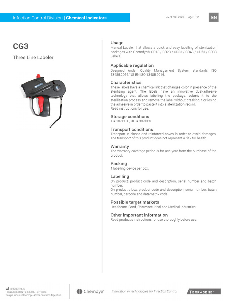 Product Description - CG3 Rev.9 | PDF
