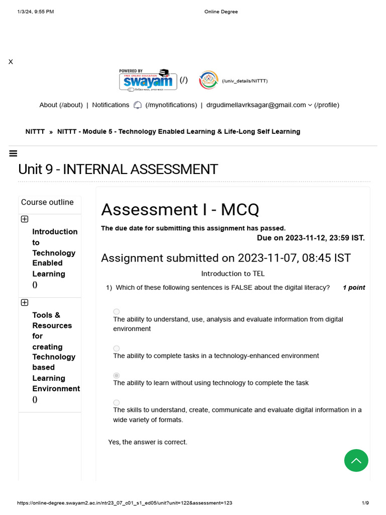 5 Nitttr All Merged | PDF | Learning | Multiple Choice