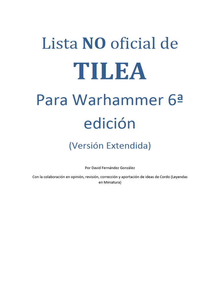 Tilea V1.0 (Versión Extendida) | PDF | Mercenario