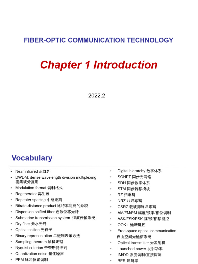 Fiber-Optic Communication Overview | PDF | Modulation | Signal To Noise ...