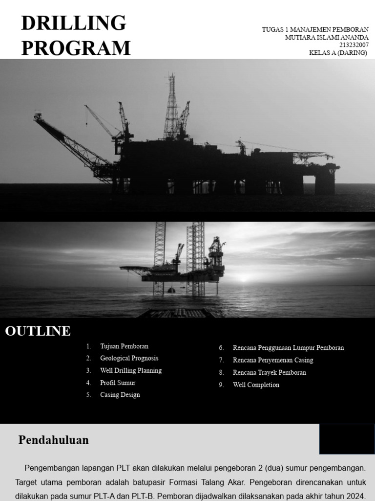 TUGAS 1 MANAJEMEN PEMBORAN - Drilling Program | PDF