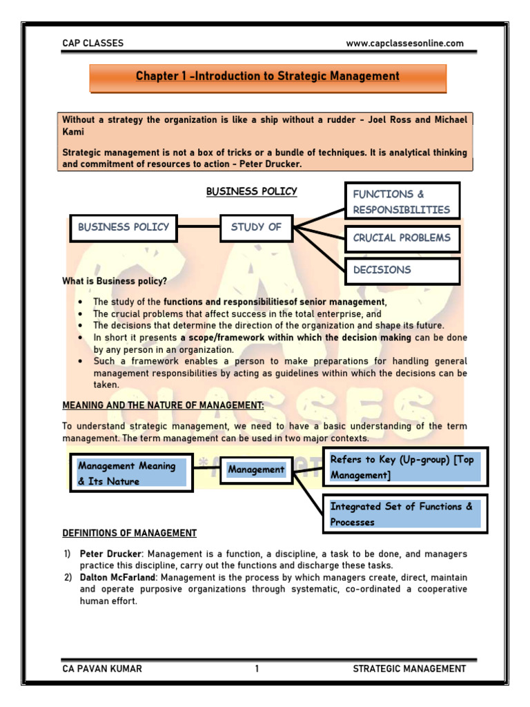 Chapter 1 | PDF | Strategic Management | Strategic Planning
