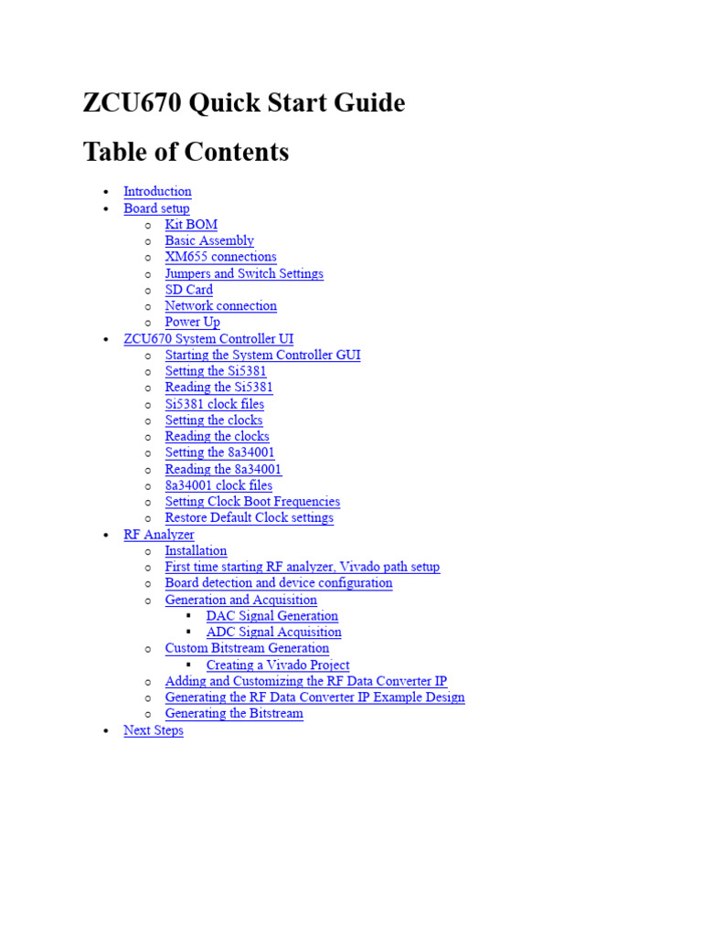 ZCU670 Quick Start Guide | PDF | Digital To Analog Converter | Booting