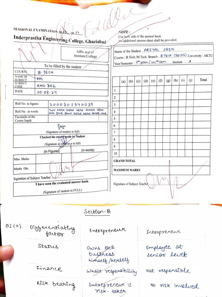 Sessional 1 Project Management (Answer Sheet) | PDF