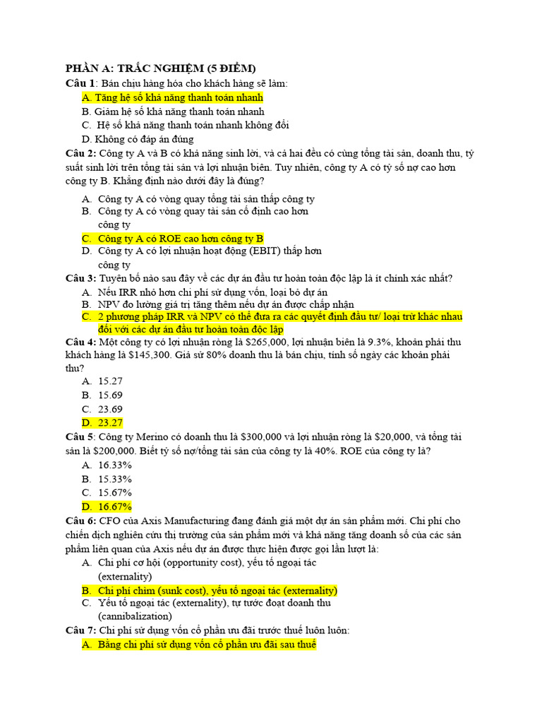 Đề thi CK TCDN Thầy Hiệu | PDF