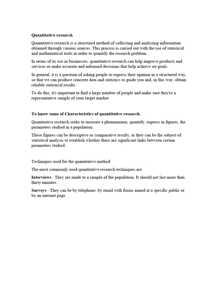 Quantitative Research | PDF | Methodology | Quantitative Research