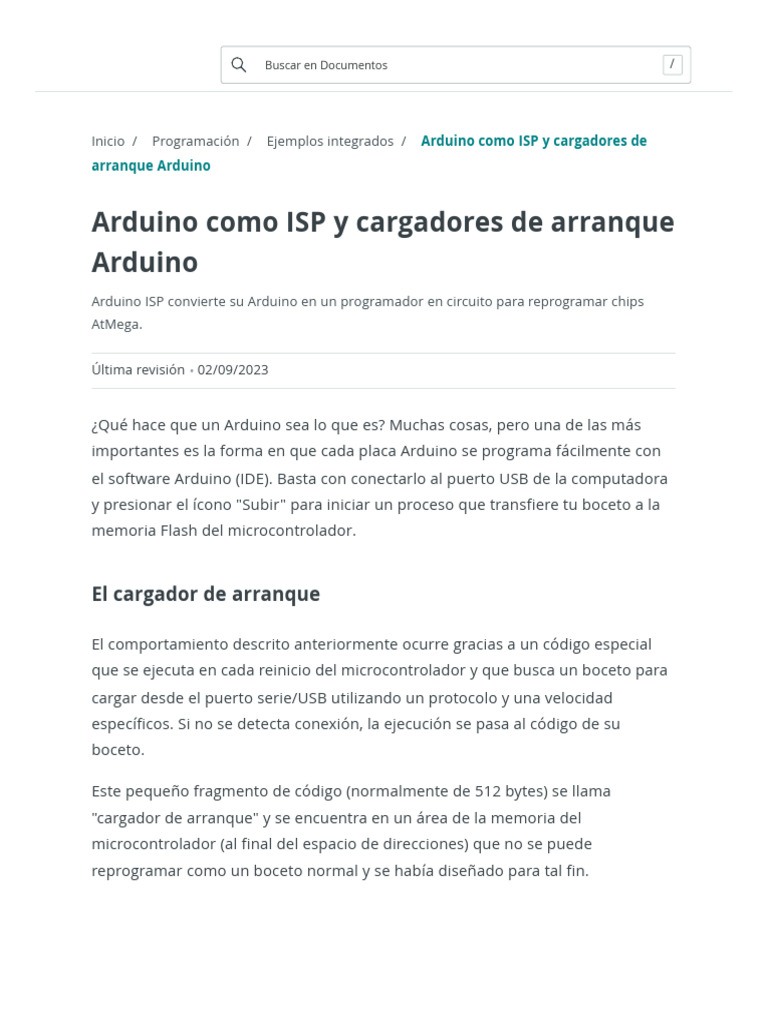 Arduino como ISP y cargadores de arranque Arduino _ Documentación de ... Arduino como ISP y cargadores de arranque Arduino _ Documentación de ...
