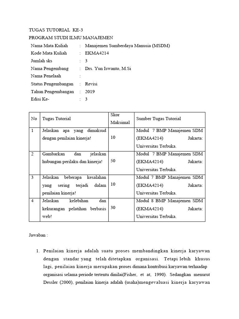 Tugas Tutorial Ke 3 | PDF
