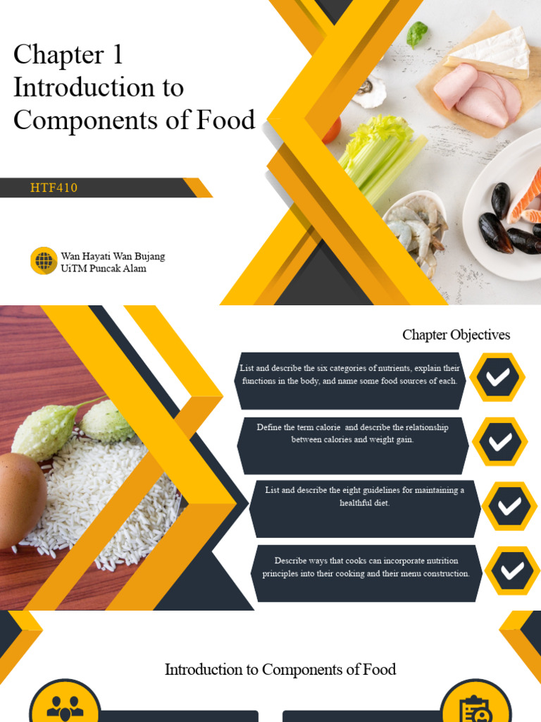 C1 Introduction To Components of Food | PDF | Foods | Fat