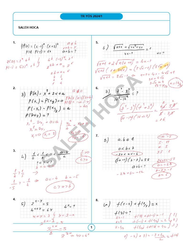 Tr-Yös 2024-1 | PDF