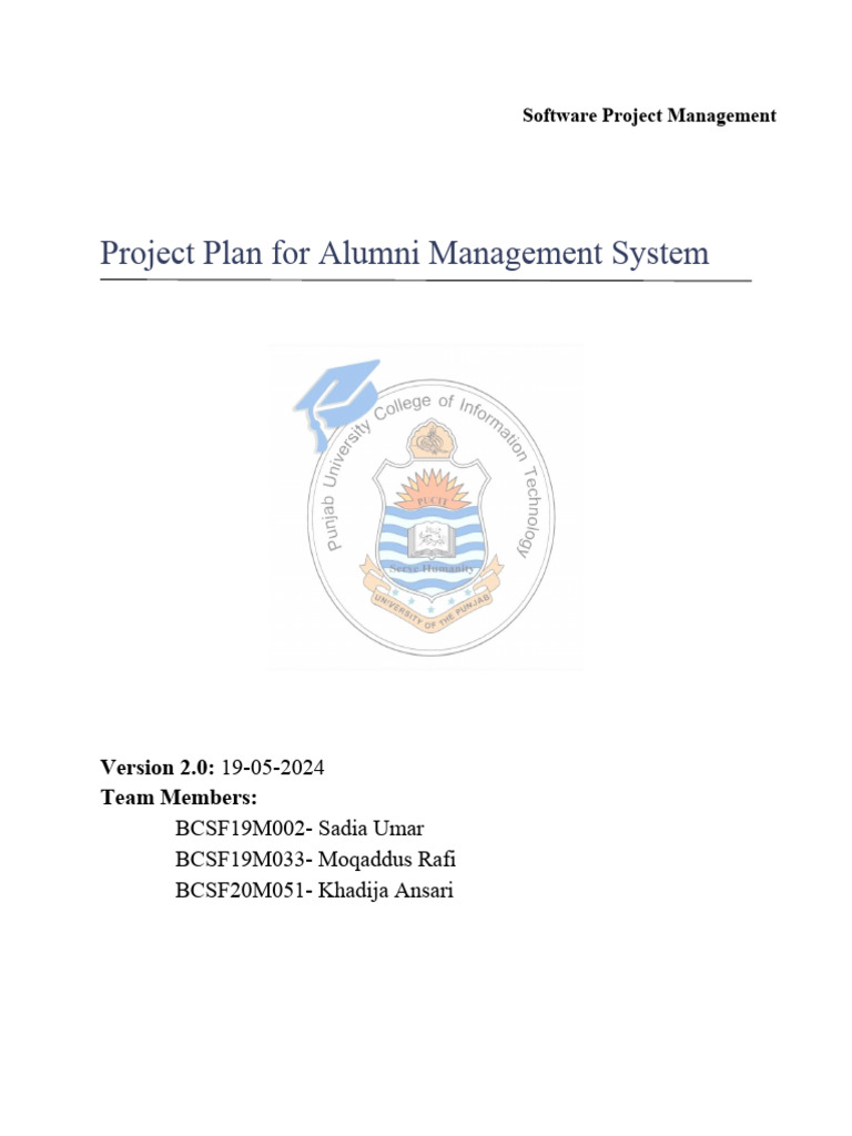 Alumni Management System Project Plan | PDF | Business