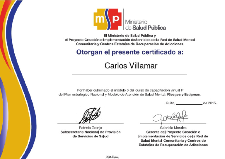 Certificado - Modulo - 3carlos Villamar | PDF | Computers