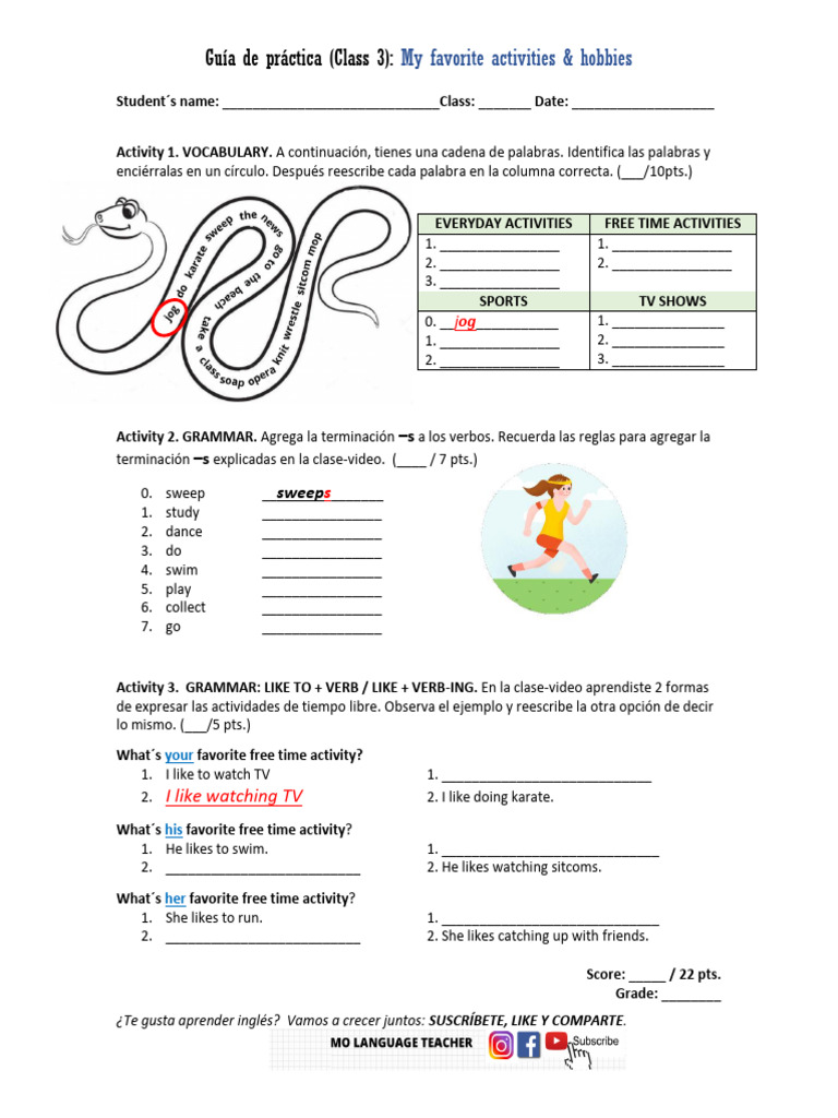 My Favorite Activity HOBBIES NEW | PDF