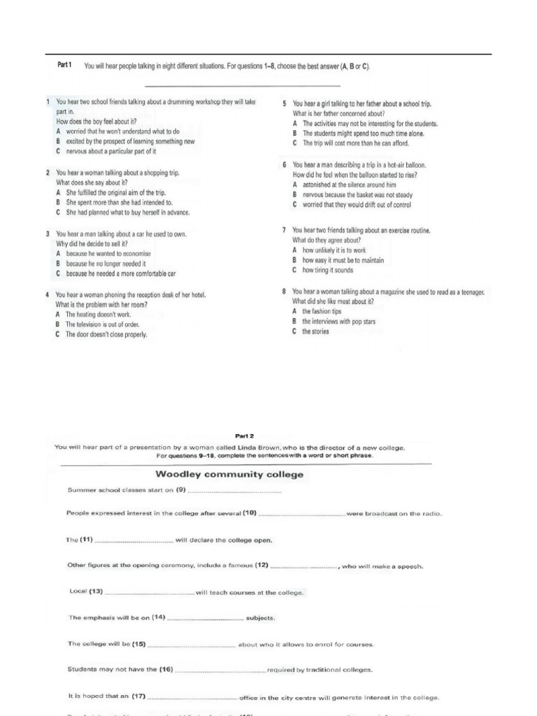 Test 40 Listening FCE | PDF