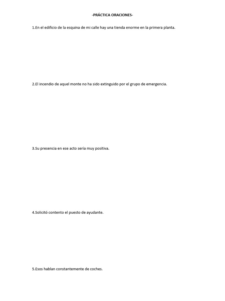 Práctica Oración Simple Completa-1 | PDF