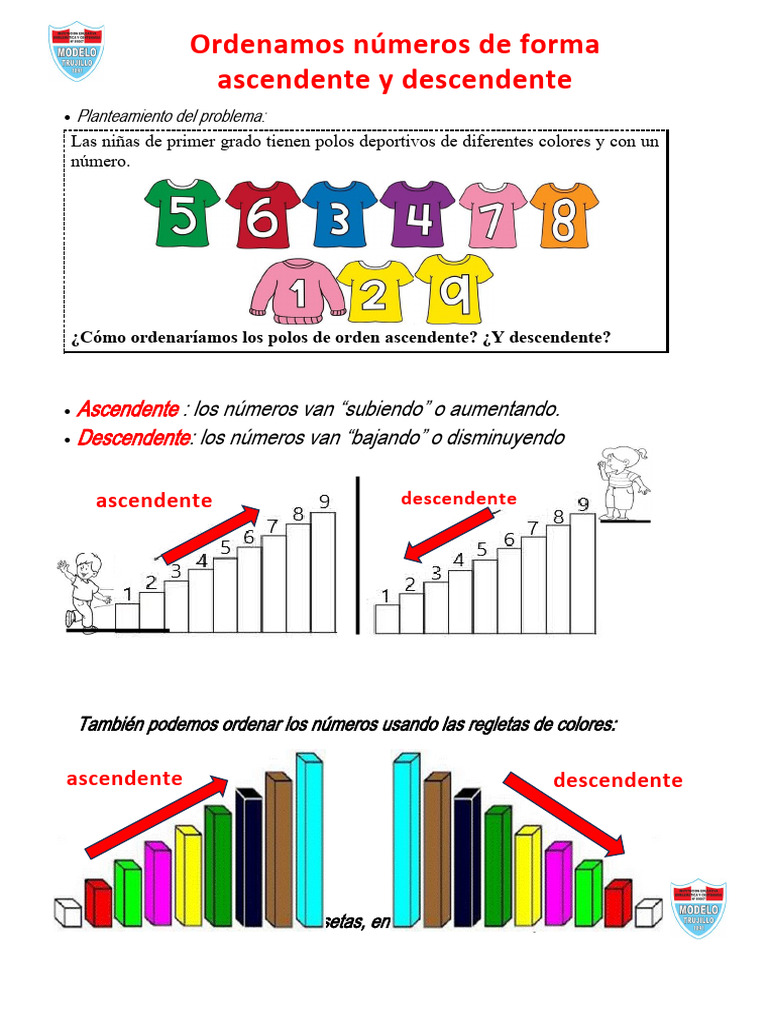 Ordenamos Números de Forma Ascendente y Descendente | PDF