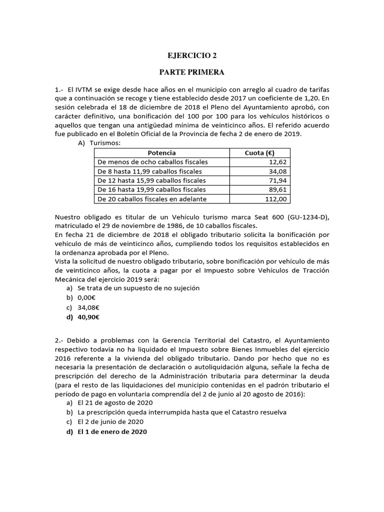 RR HH 2019 Tecnico Reca Ej2 2 Resuelto | PDF | Liquidación | Estatuto de limitaciones