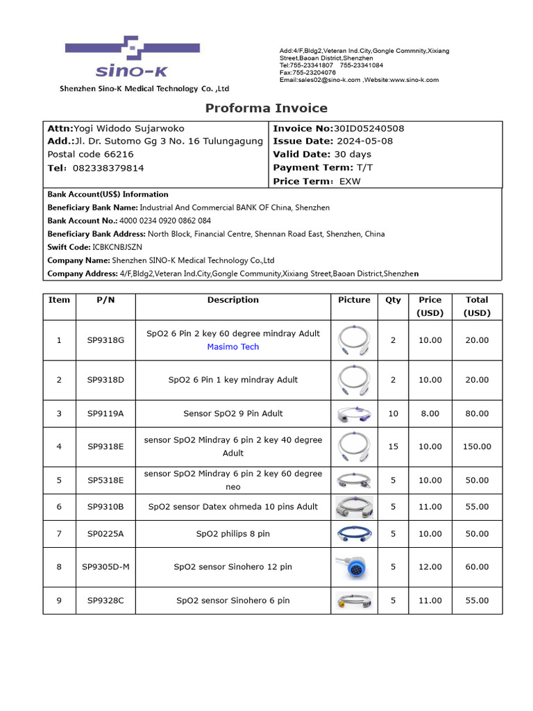 Proforma Invoice | PDF | Home & Garden | Technology & Engineering