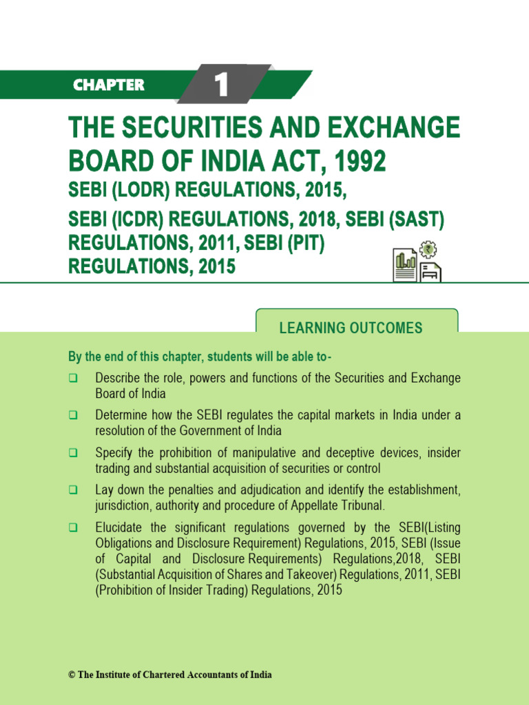 Sebi Act and Sebi Lodr | PDF | Securities (Finance) | Insider Trading