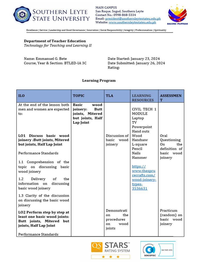 Bete Emmanuel TTL Final Demo | PDF | Learning | Behavior Modification