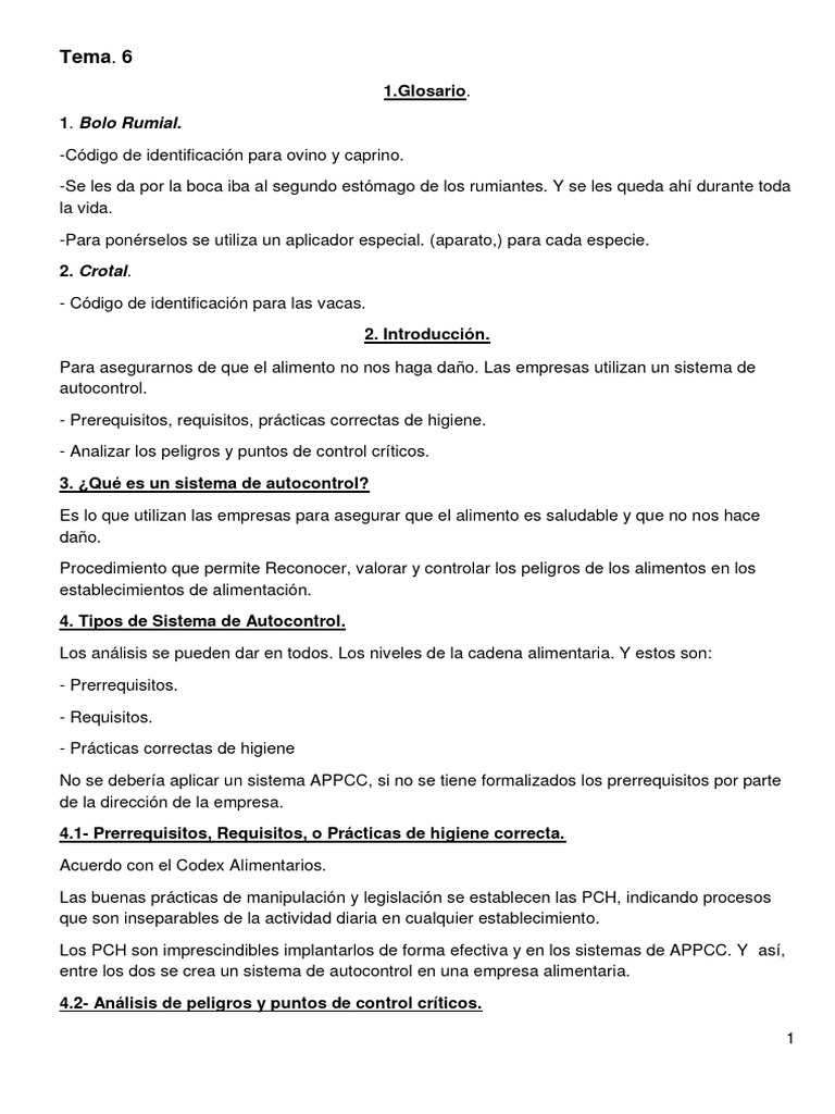 T6 Resumen Carlos | PDF | Análisis de Riesgo y Puntos Críticos de Control | Calidad (comercial)