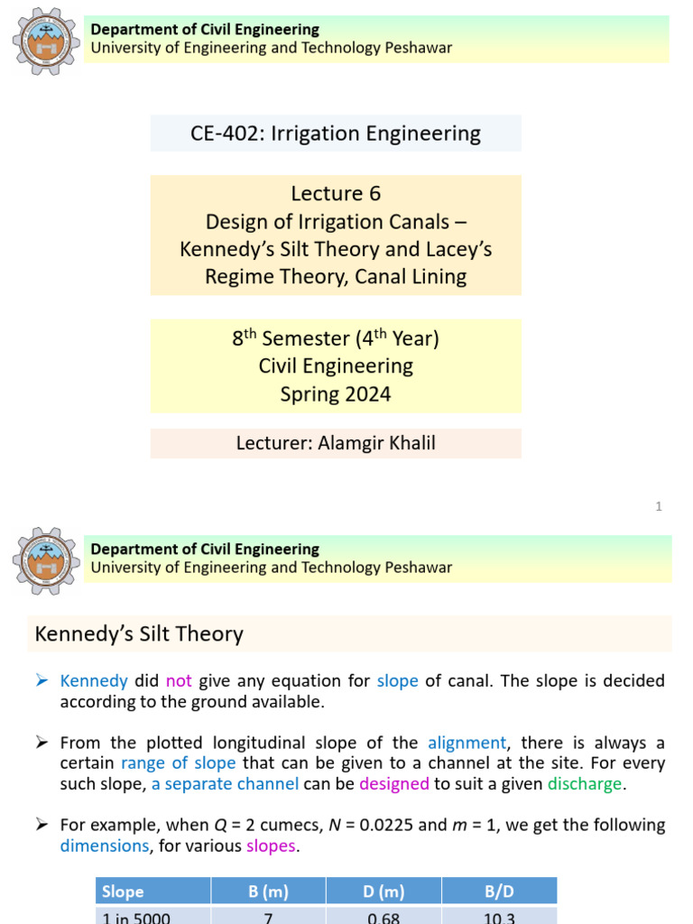 Irrigation Lect 6 | PDF | Concrete | Brick