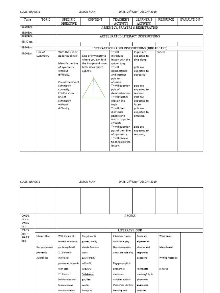 27th May 2019 - | PDF | Learning Methods | Writing