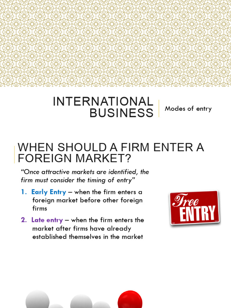 Chapter 9 International Market Entry Modes E - Student | PDF | Exports ...