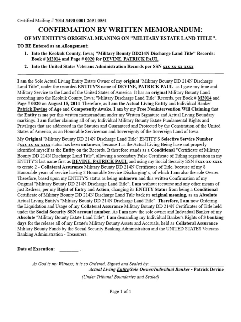 Confirm Military Estate Land Title | PDF | Military Discharge | Justice