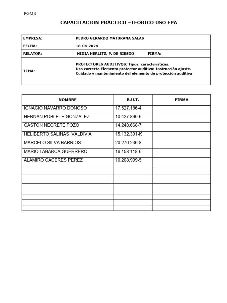 Capacitacion Practico-Teorica Epa | PDF