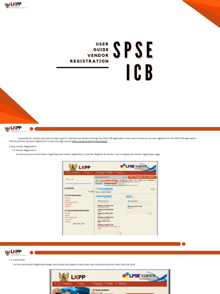 New Vendor Registration Guide for SPSE ICB | PDF | Password | World ...