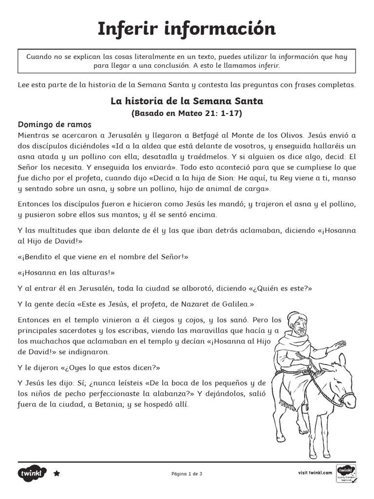 Compresion Lectora Semana Santa | PDF | Jesús