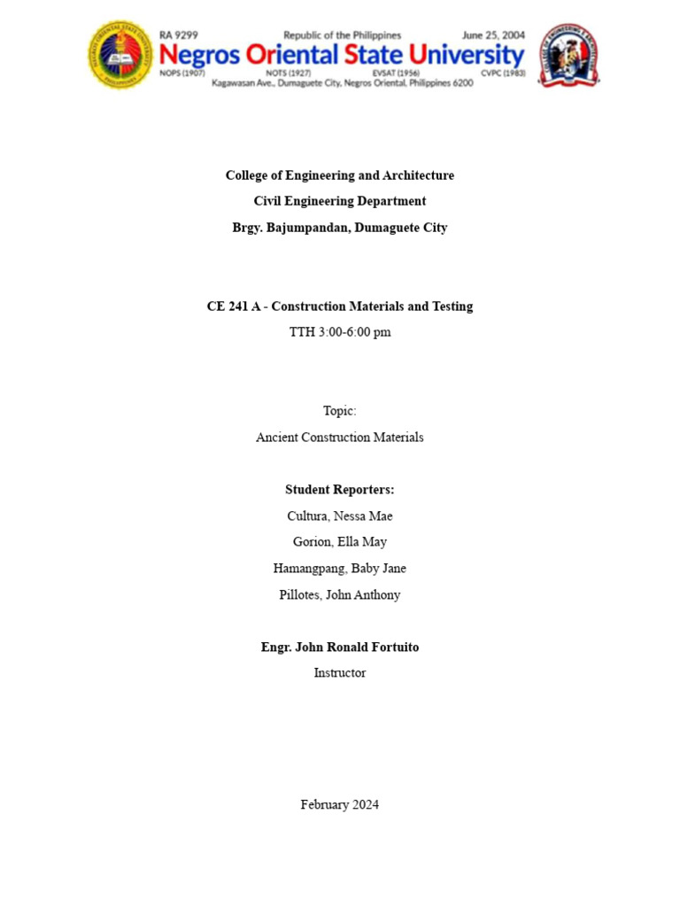 Ancient Construction Materials Overview | PDF | Brick | Concrete