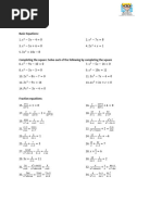 Year 10 Maths Exam Booklet Algebra and Equations Questions | PDF
