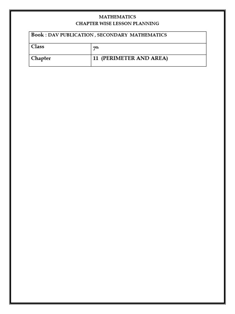 Perimeter And Area Pdf Area Cognition