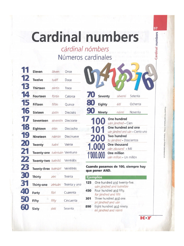 Telling The Time, Cardinal Numbers | PDF
