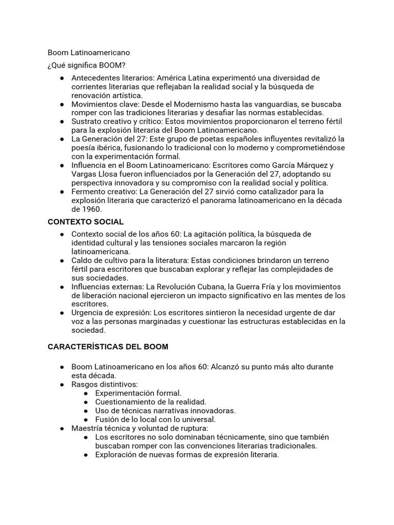 Boom Latinoamericano | PDF