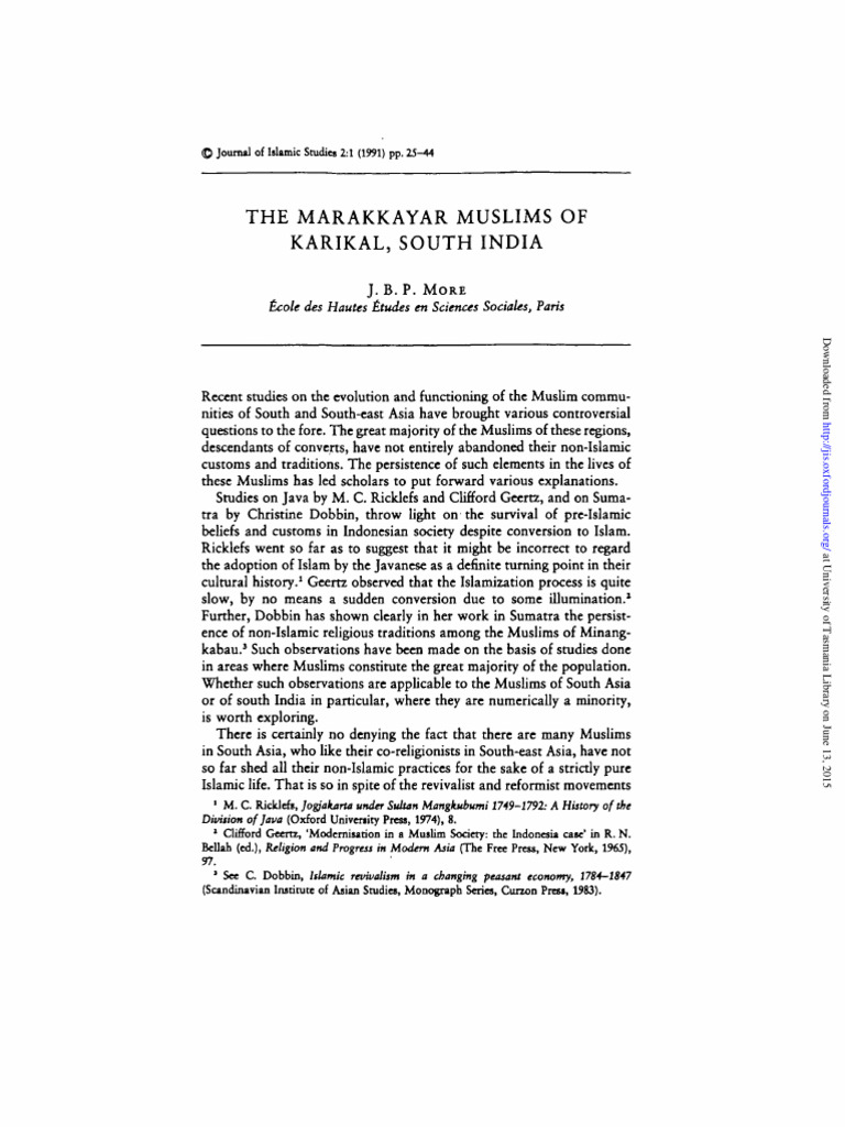 The Marakkayar Muslims of Karikal South India | PDF | Wedding | Marriage