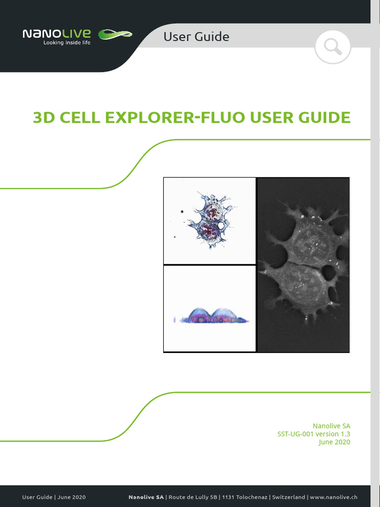 SST UG 001 Nanolive User Guide 3D Cell Explorer Fluo | PDF | Image ...