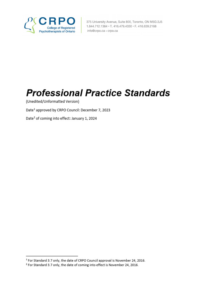 CRPO Summary For Students | PDF | Psychotherapy | Conflict Of Interest